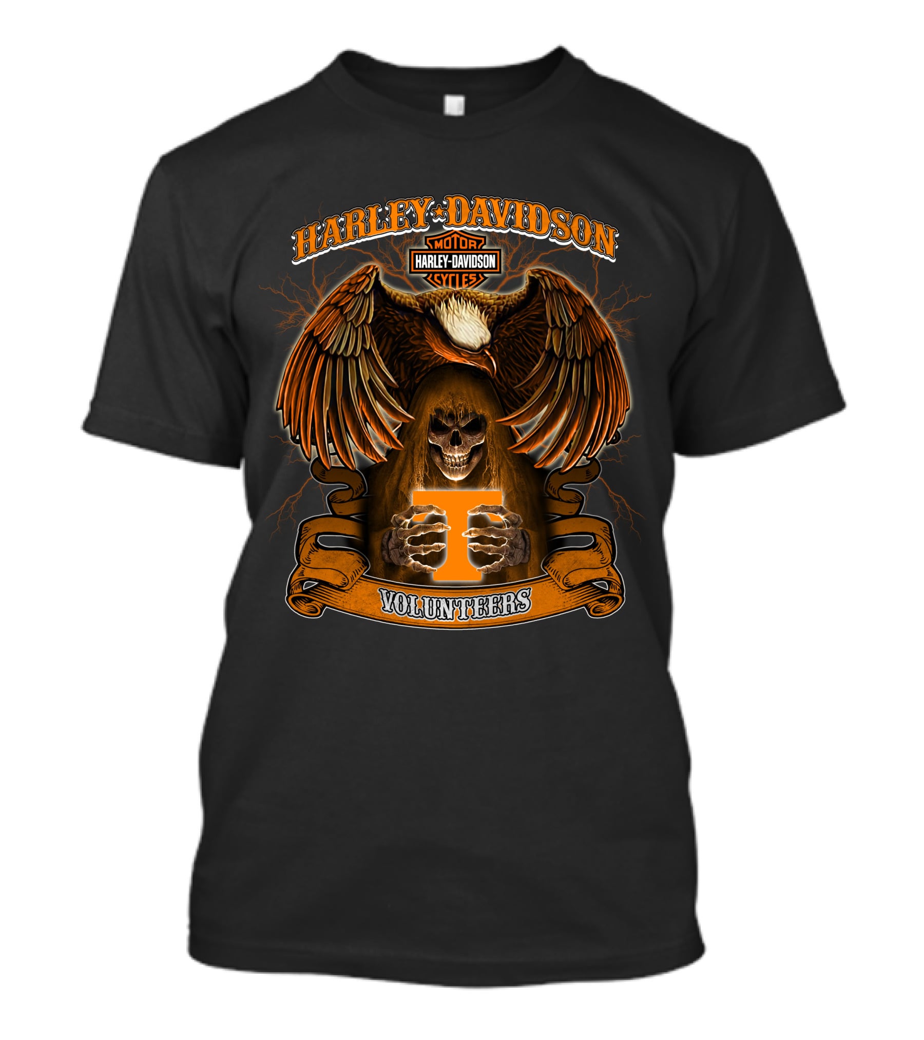 Harley Davidson Volunteers Motorcycles Eagle Skull T Symbol T-Shirt