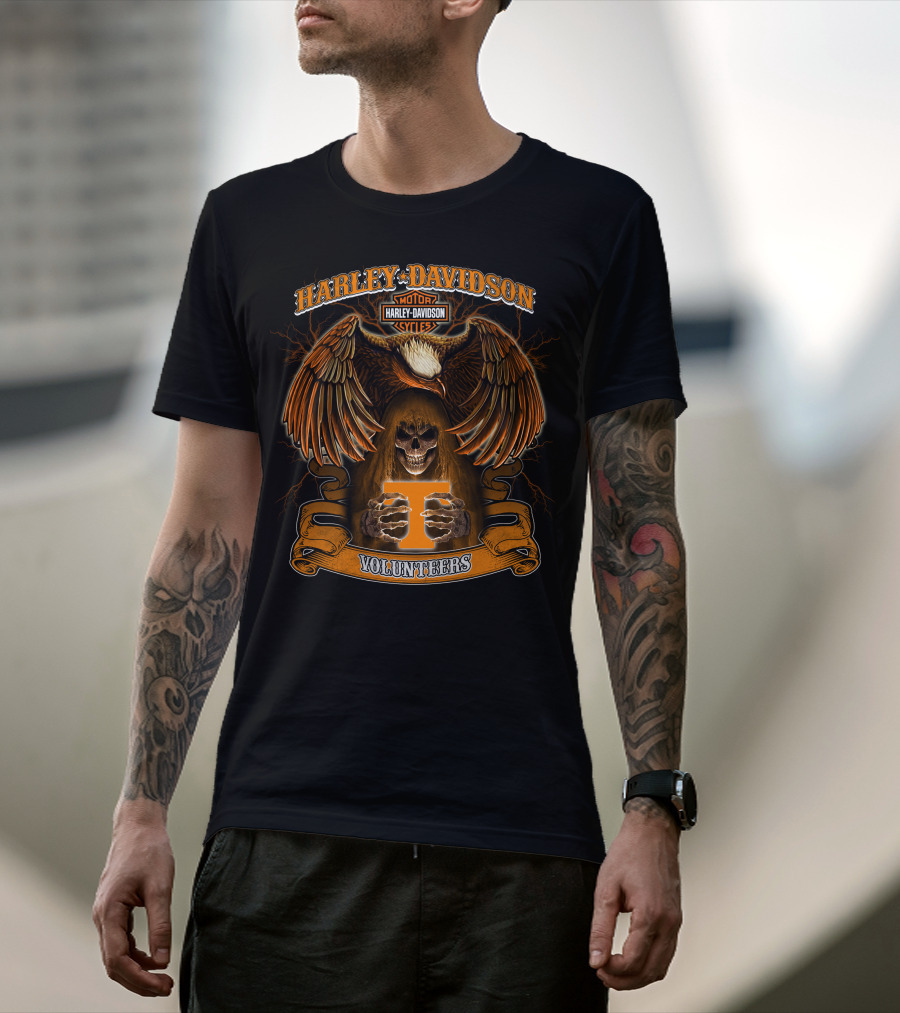 Harley Davidson Volunteers Motorcycles Eagle Skull T Symbol T-Shirt
