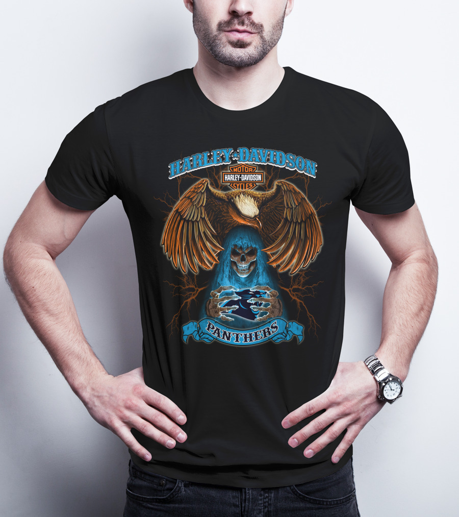 Harley Davidson Motorcycles Panthers Nfl T-Shirt