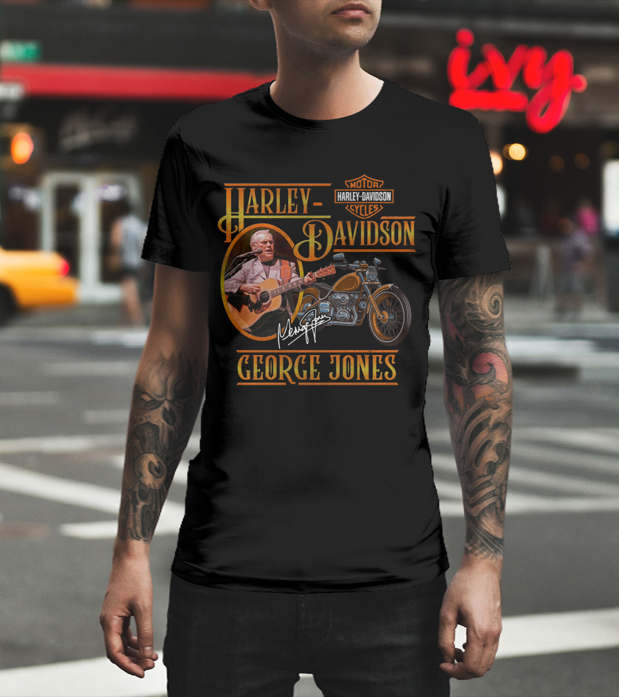 Harley Davidson Motorcycles George Jones Signature T-Shirt