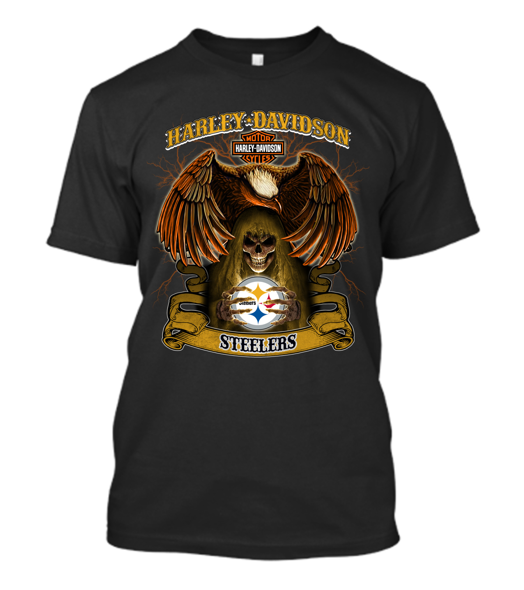 Harley Davidson Motorcycles Pittsburgh Steelers Nfl T-Shirt