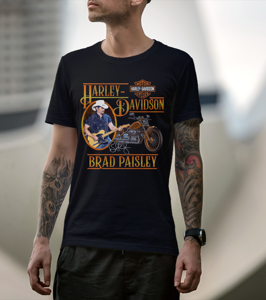 Brad Paisley Harley Davidson Motor Cycles T-Shirt