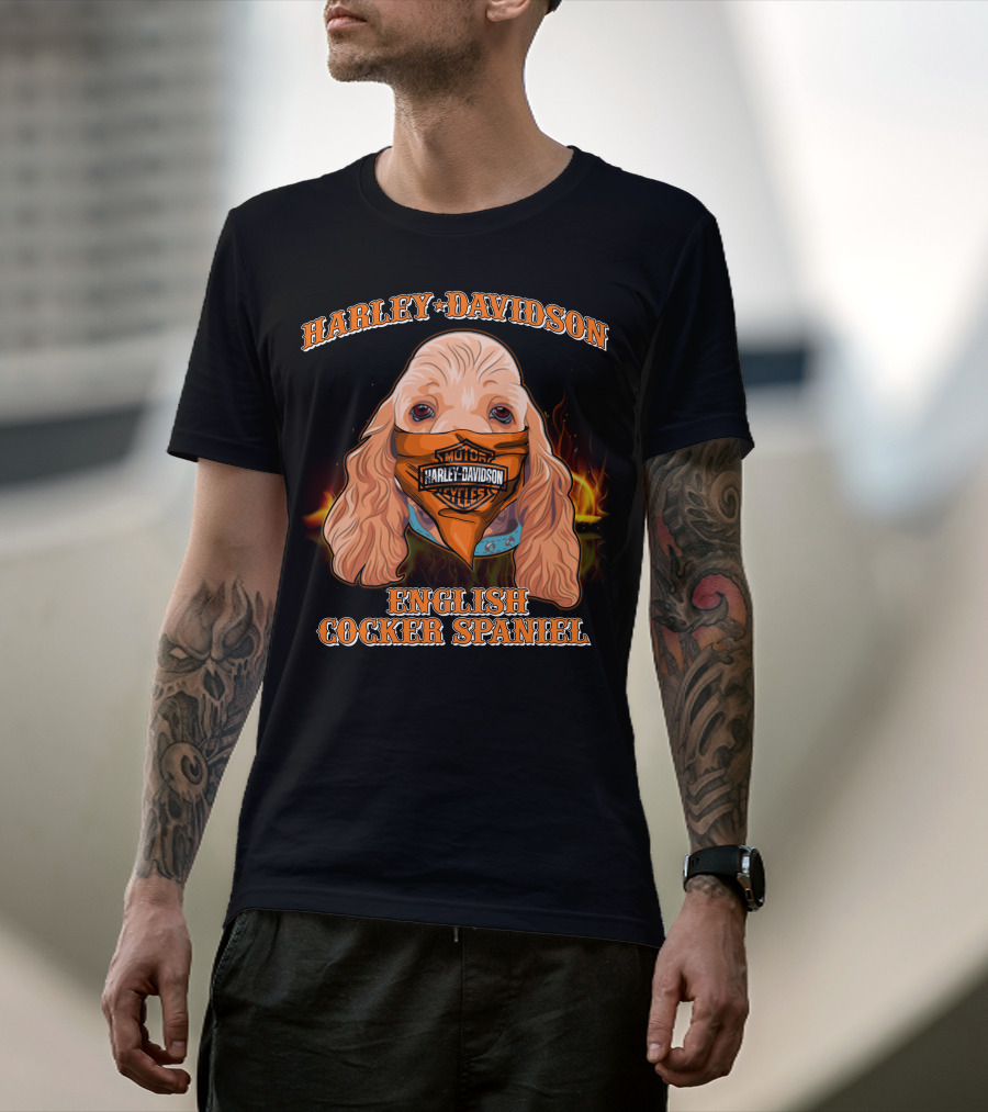 Harley Davidson English Cocker Spaniel Motorcycles T-Shirt