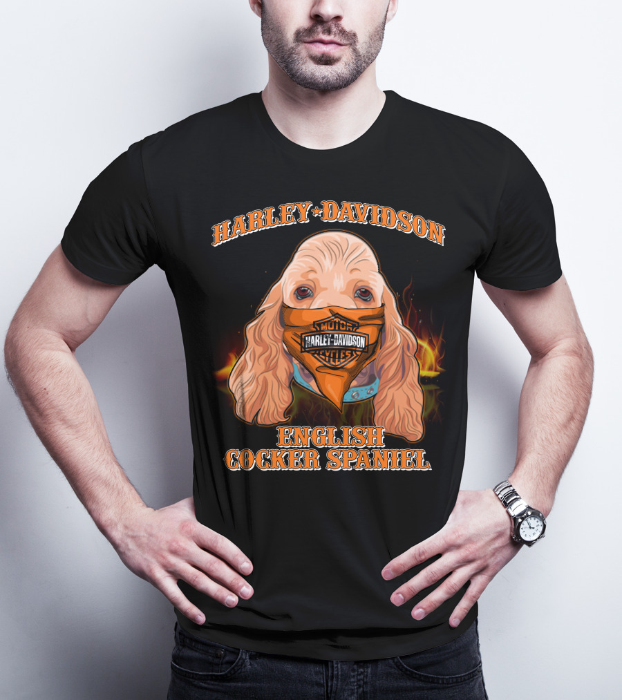 Harley Davidson English Cocker Spaniel Motorcycles T-Shirt