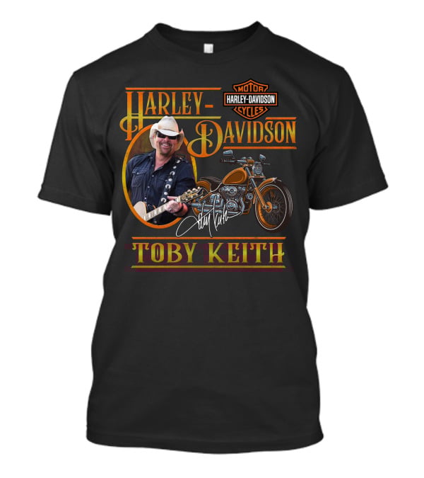 Harley Davidson Motor Cycles Toby Keith Signature Guitar And Motorcycle T-Shirt