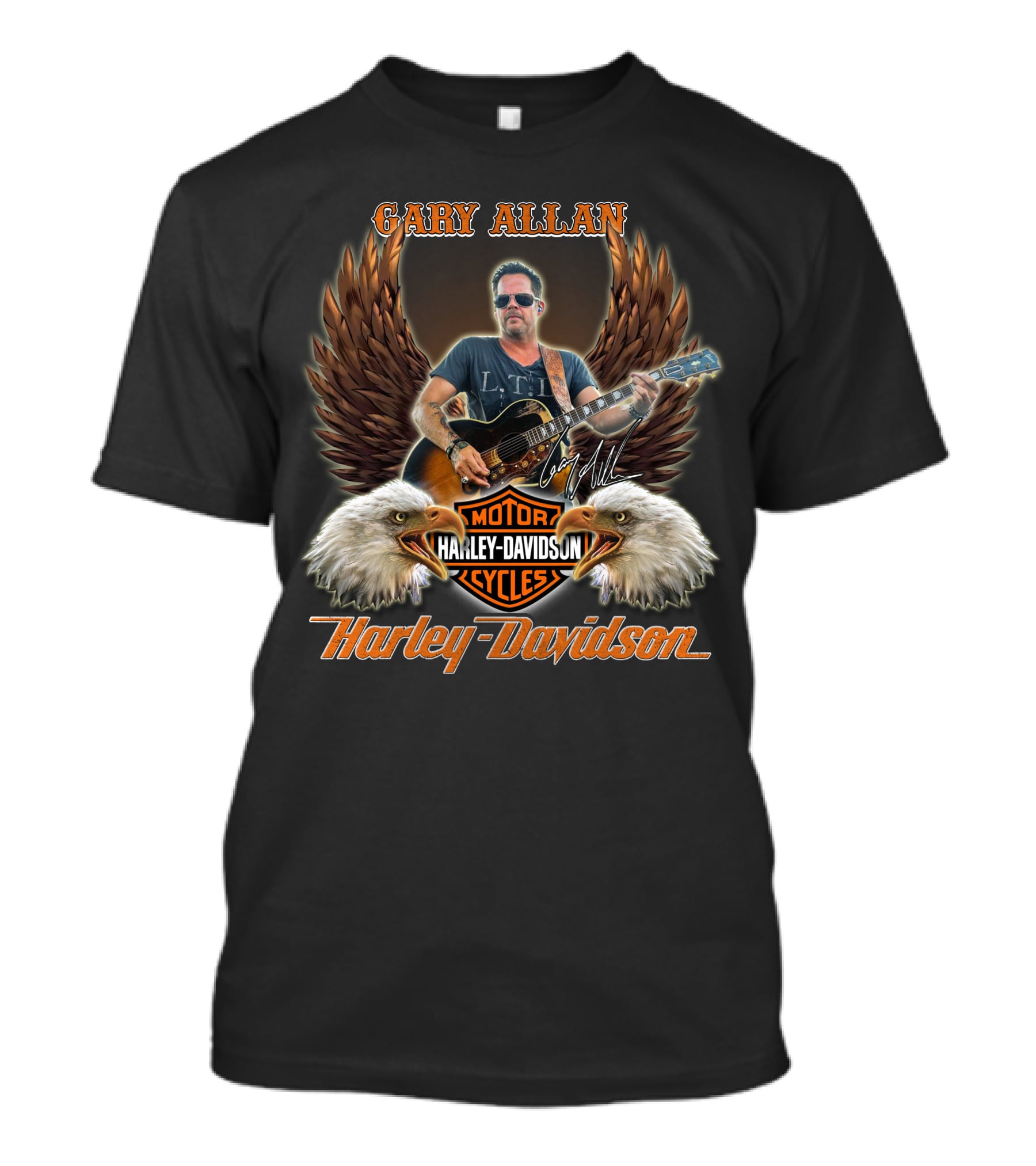 Gary Allan Harley Davidson Motor Cycles Vintage Eagles T-Shirt