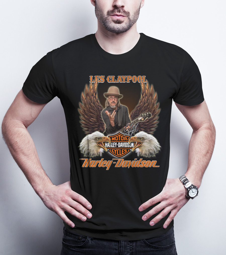 Les Claypool Harley Davidson Motorcycles Eagles T-Shirt