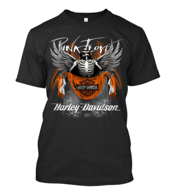 Pink Floyd Harley Davidson Motorcycles Winged Skeleton T-Shirt