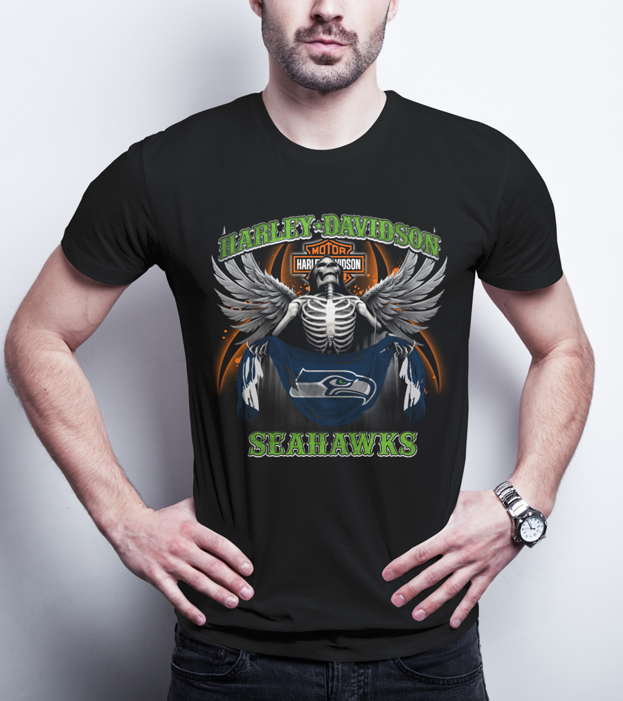 Harley Davidson Motor Seattle Seahawks T-Shirt