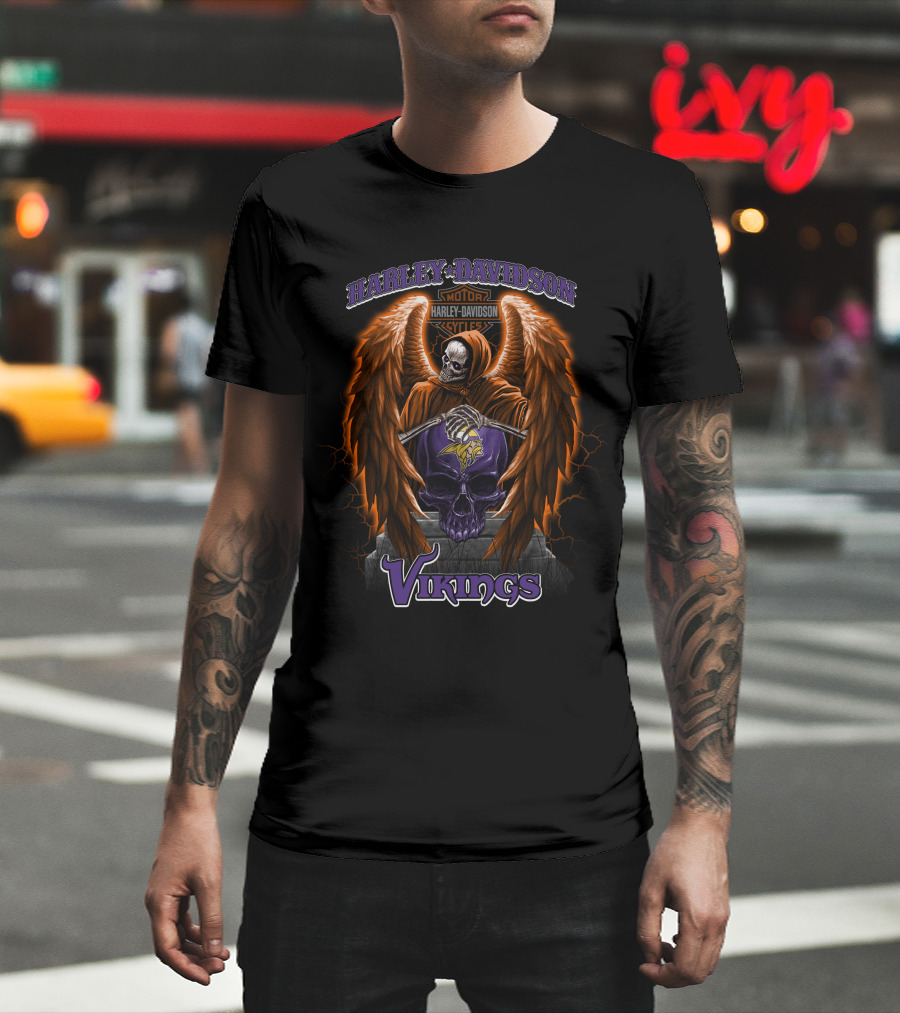 Harley Davidson Motorcycles Minnesota Vikings T-Shirt