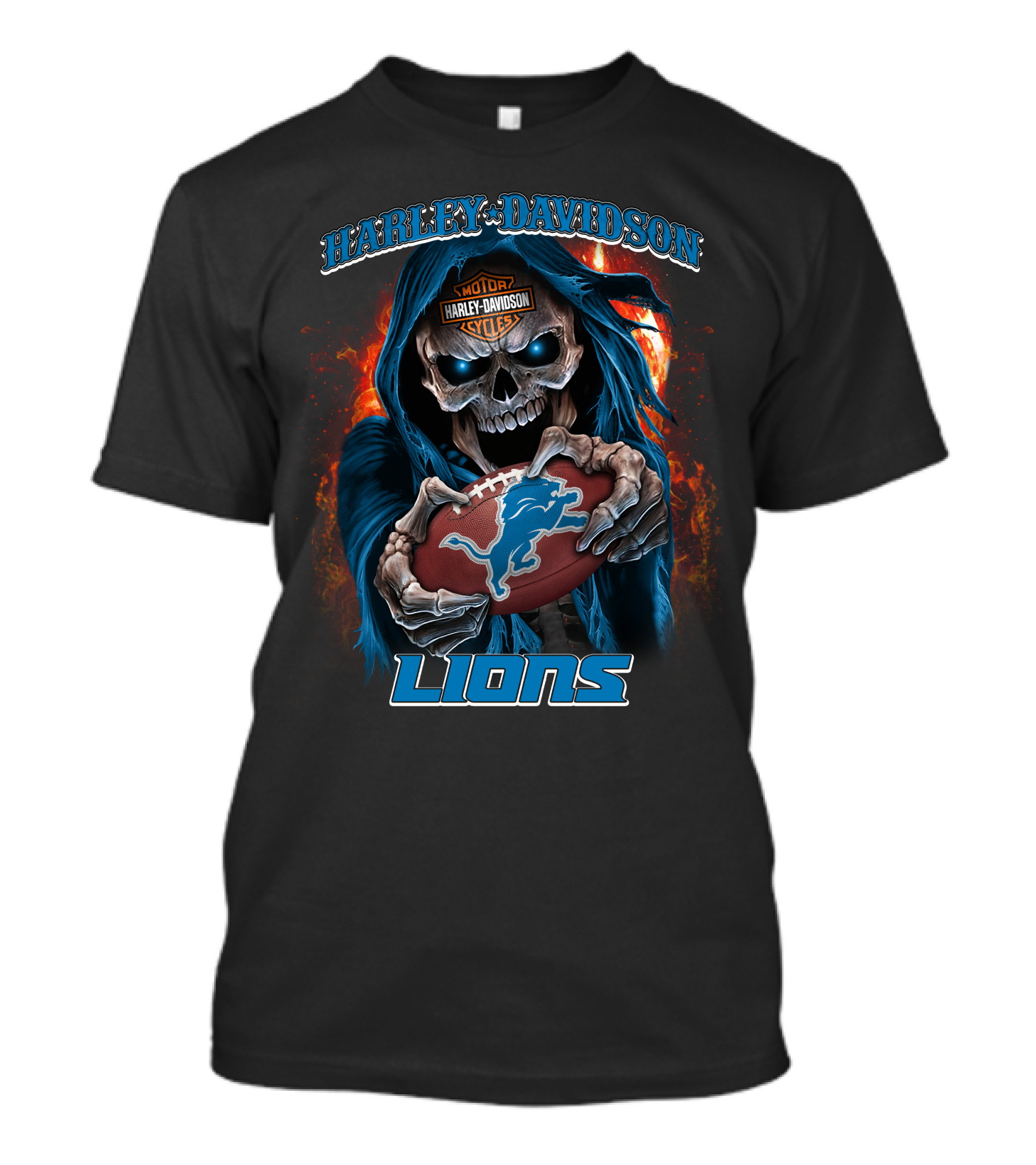 Harley Davidson Motor Cycles Skull Lions T-Shirt
