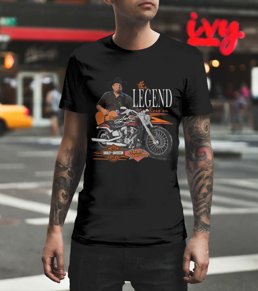Garth Brooks Harley Davidson The Legend Lives On T-Shirt