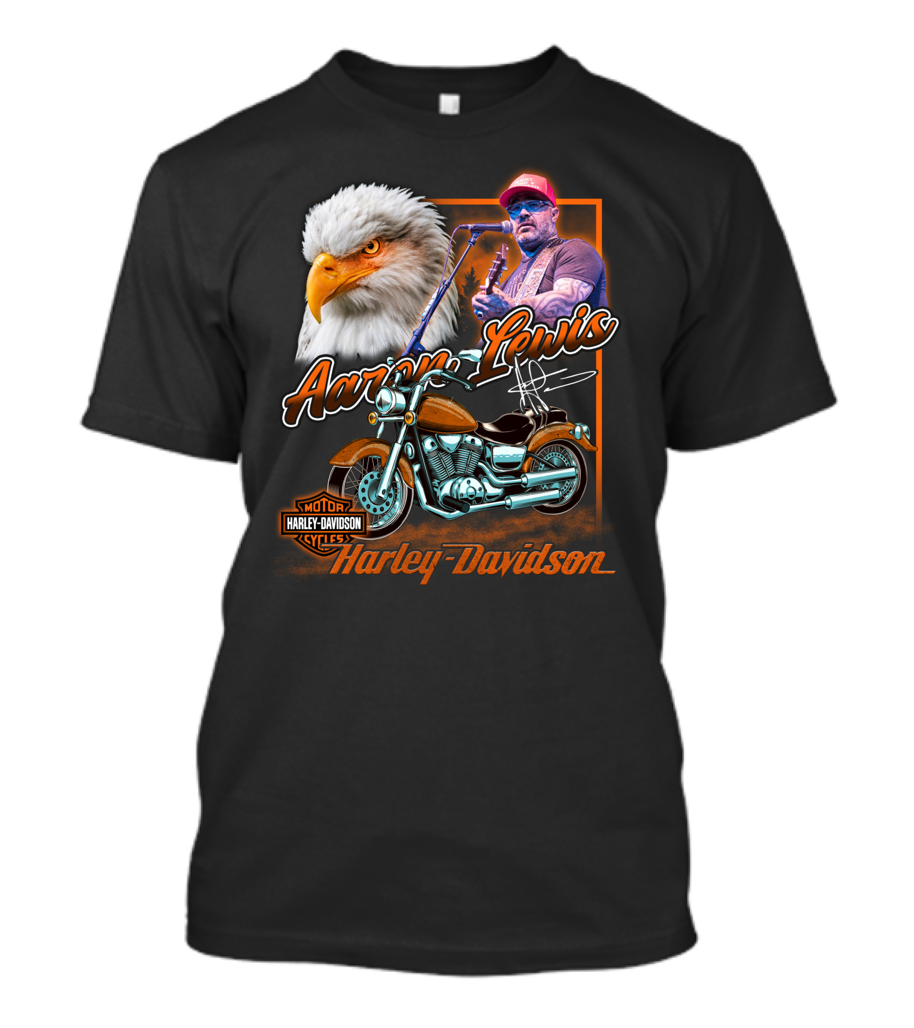 Aaron Lewis Harley Davidson Motorcycle Eagle T-Shirt