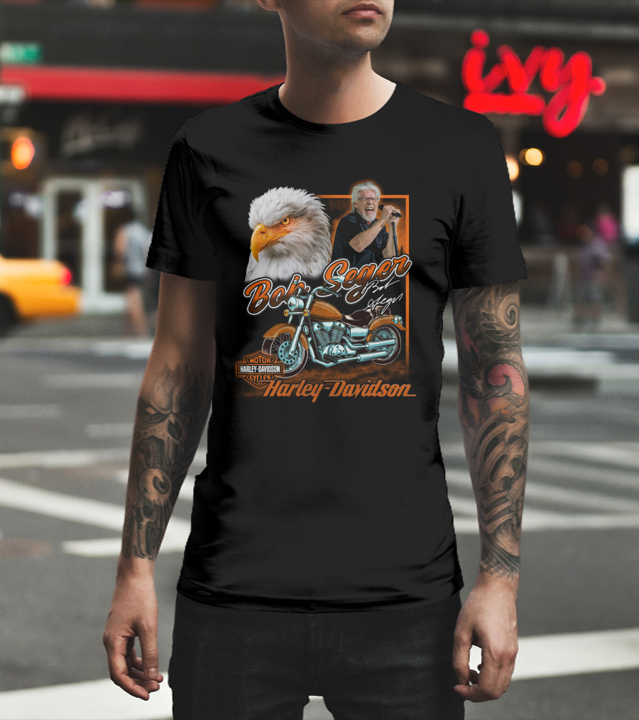 Bob Seger Harley Davidson Eagle And Motorcycle T-Shirt