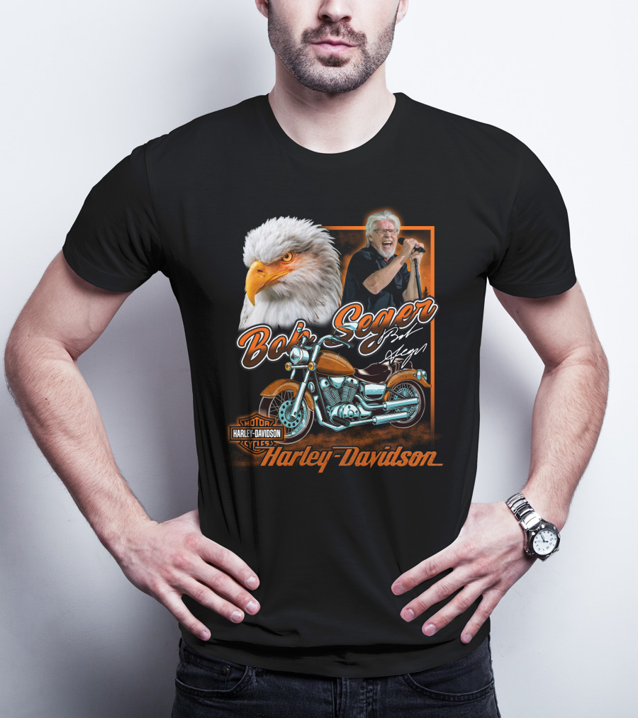 Bob Seger Harley Davidson Eagle And Motorcycle T-Shirt