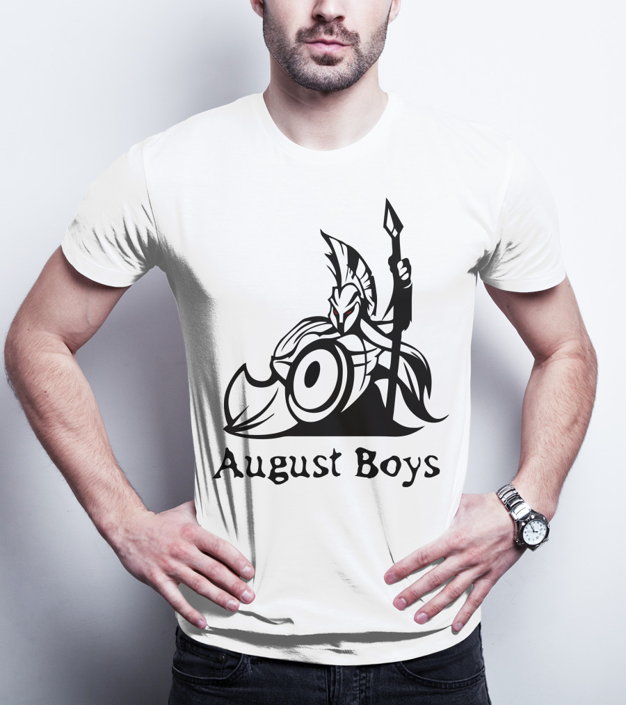 August Boys Warrior Spartan Shield Spear T-Shirt