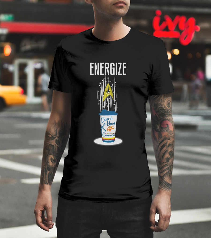 ENERGIZE Dutch Bros Coffee Star Symbol Shuttle Launch T-Shirt