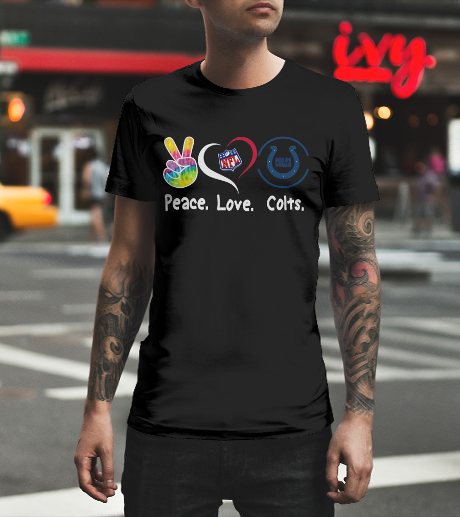 Peace Love Colts NFL Colts T-Shirt