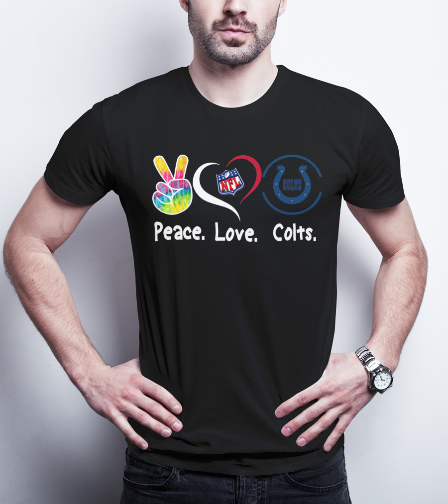 Peace Love Colts NFL Colts T-Shirt