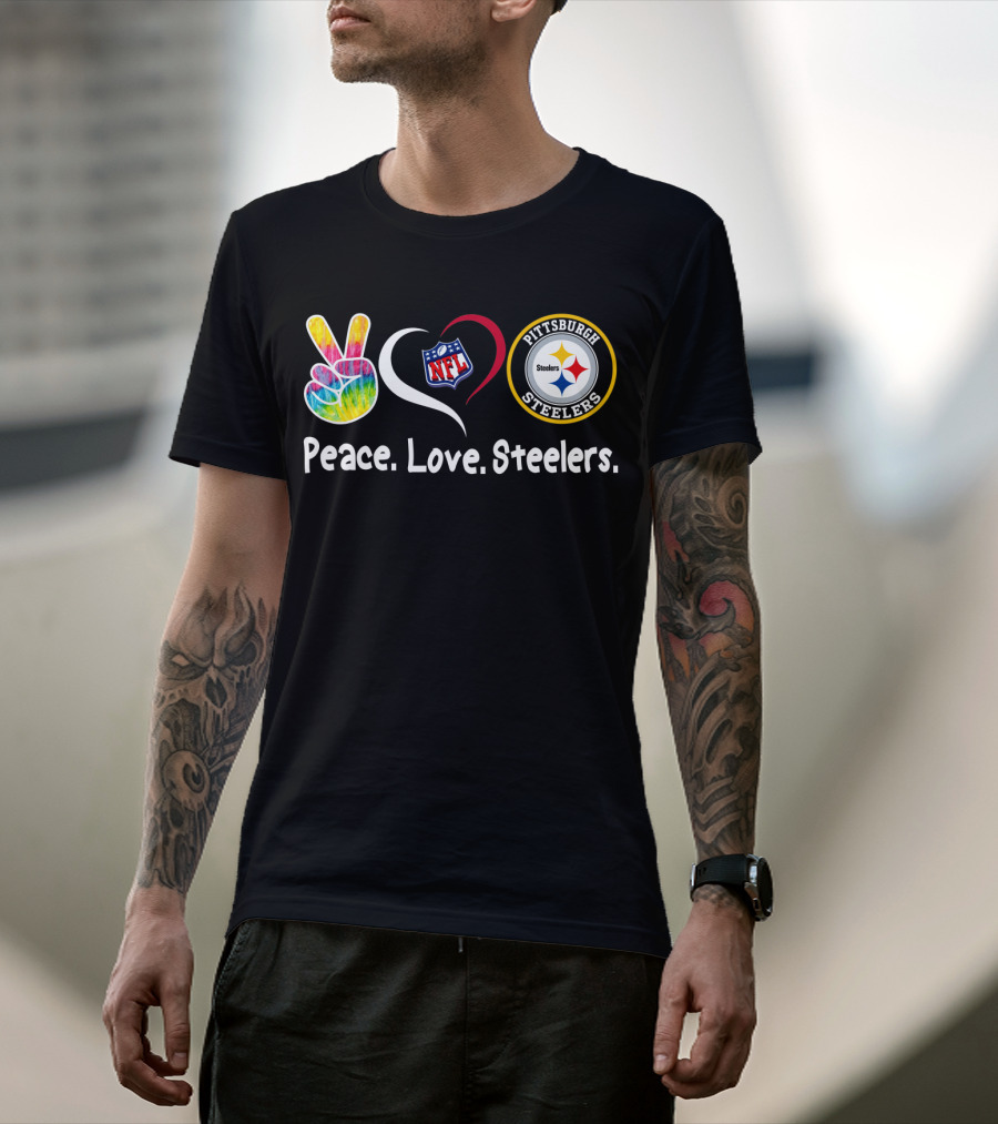 Peace Love NFL Pittsburgh Steelers T-Shirt