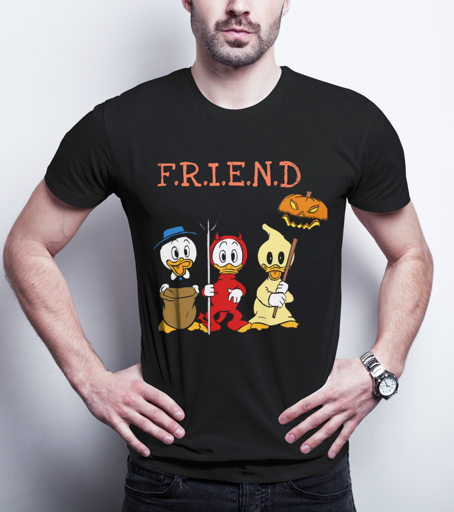 Disney Donald Duck Halloween F.R.I.E.N.D Ghost Devil Pumpkin T-Shirt
