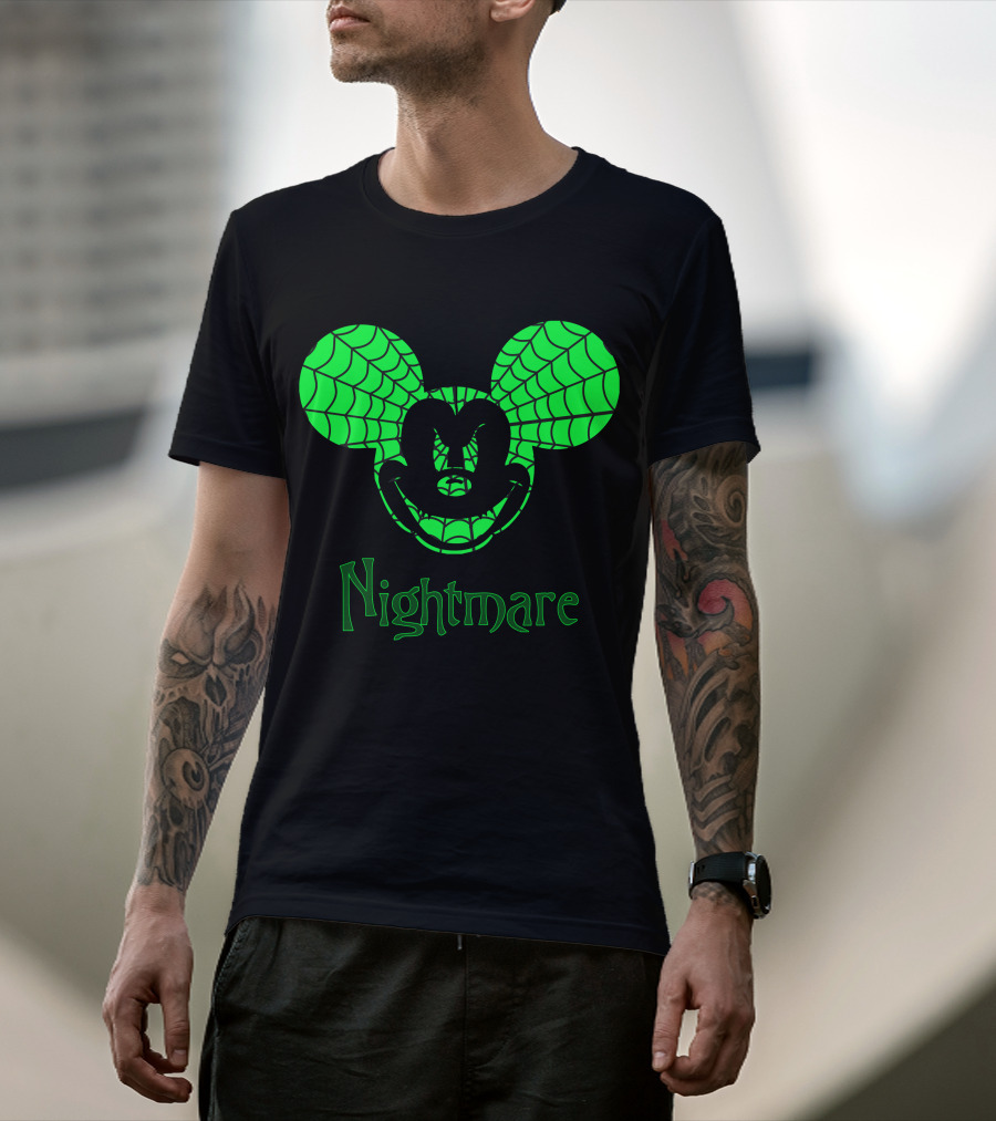 Nightmare Web Pattern Icon With Mouse Ears T-Shirt