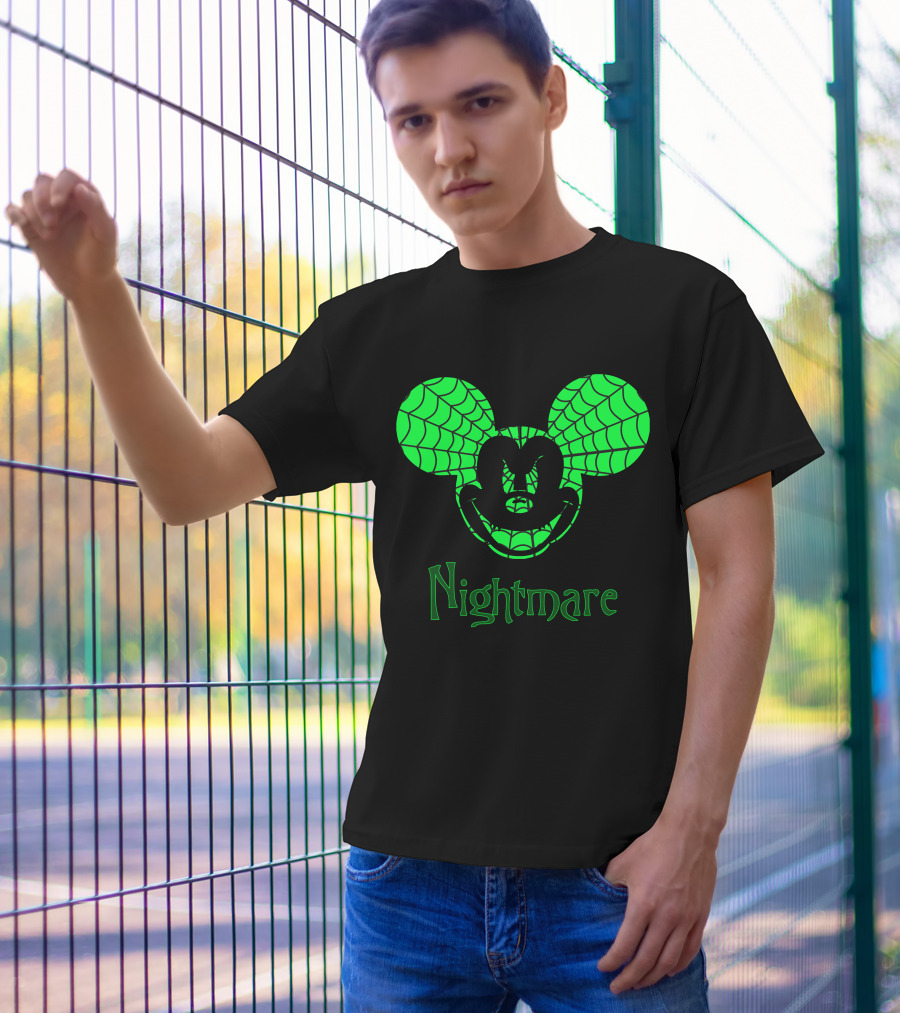 Nightmare Web Pattern Icon With Mouse Ears T-Shirt