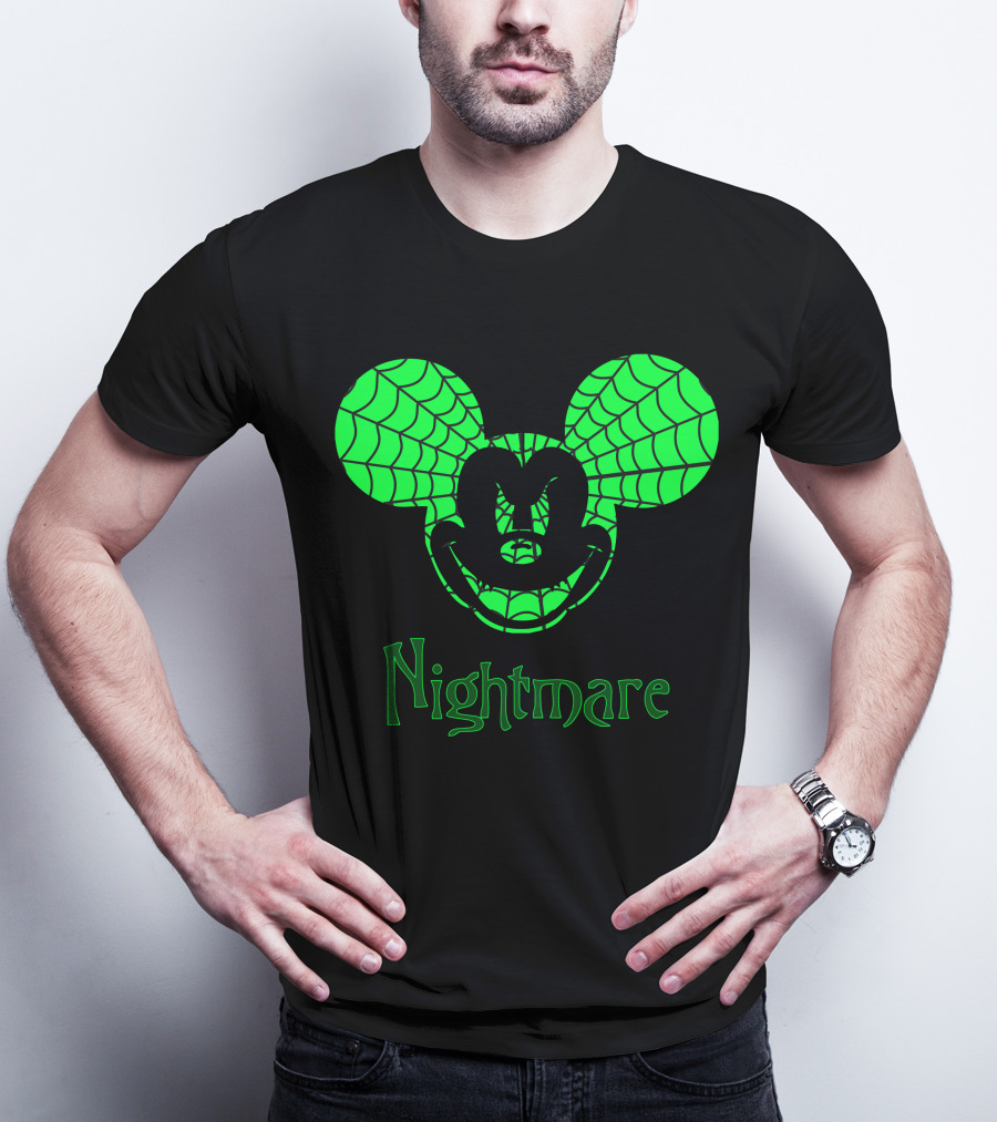 Nightmare Web Pattern Icon With Mouse Ears T-Shirt