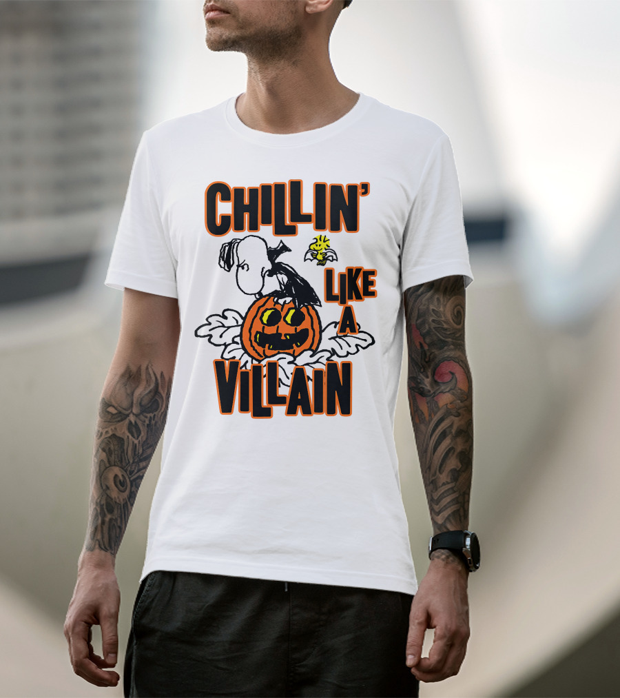 Chillin’ Like A Villain Halloween Pumpkin And Characters T-Shirt
