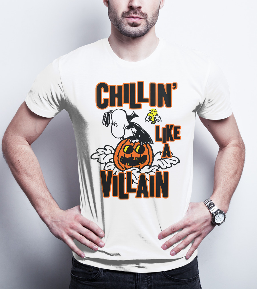 Chillin’ Like A Villain Halloween Pumpkin And Characters T-Shirt