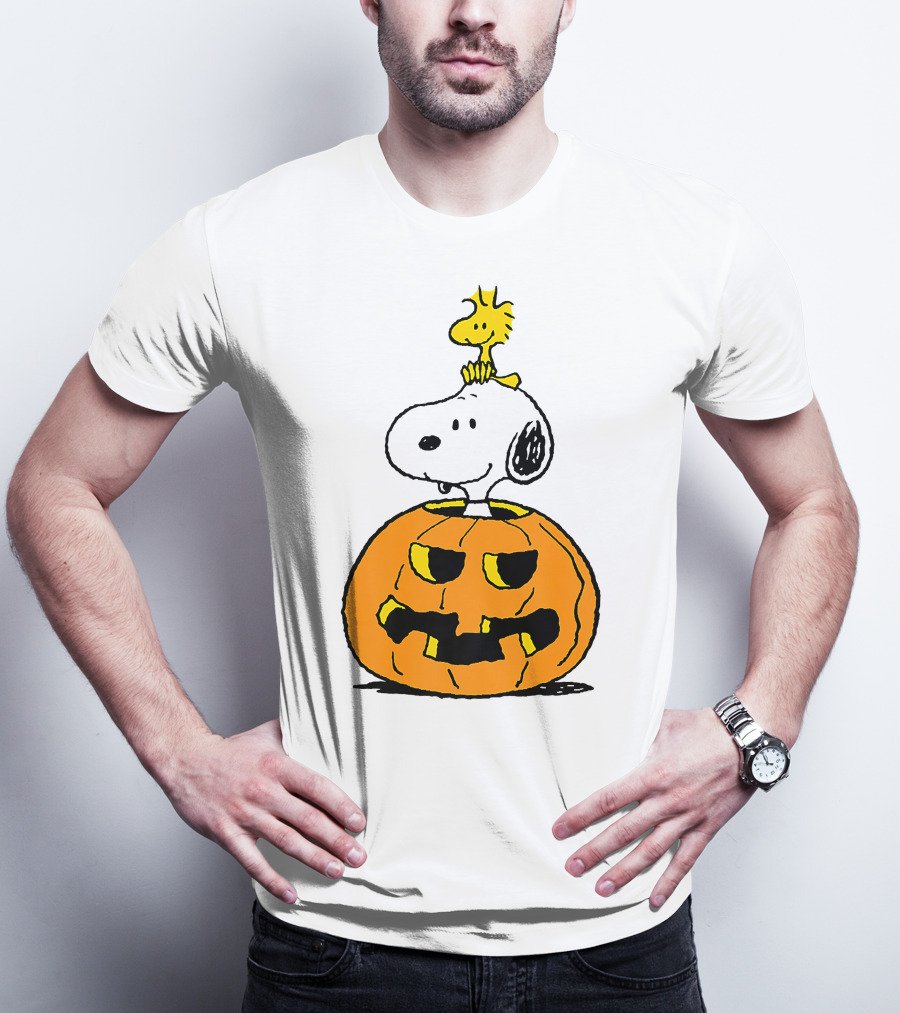 Halloween Snoopy Woodstock Pumpkin Peanuts Cartoon T-Shirt