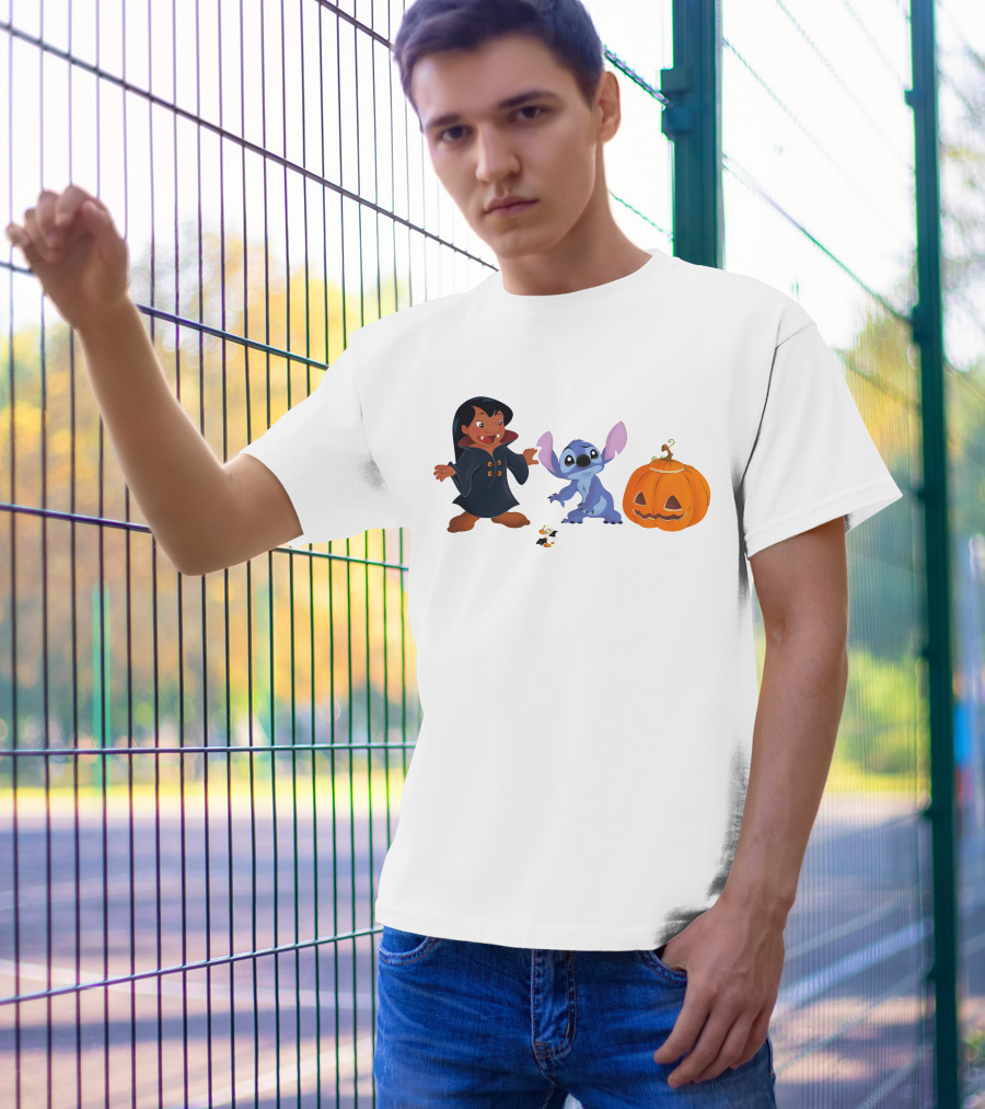 Halloween Stitch Lilo Vampire Costume Pumpkin T-Shirt