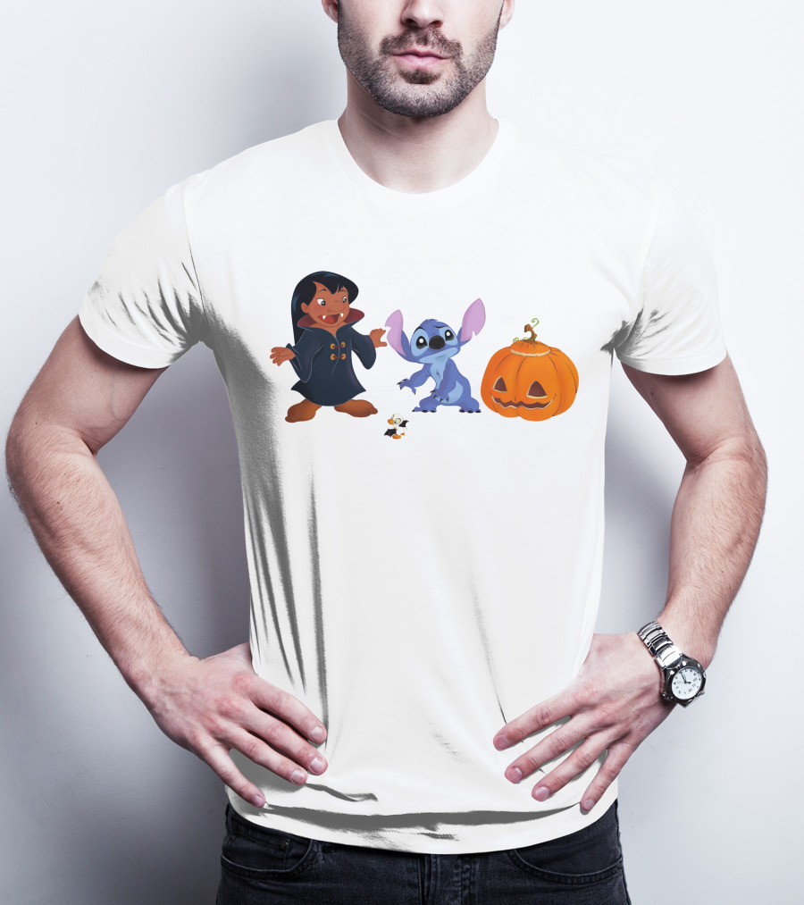 Halloween Stitch Lilo Vampire Costume Pumpkin T-Shirt