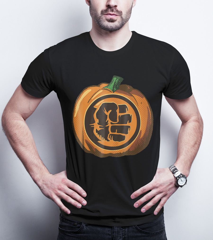 Hulk Fist Pumpkin Halloween Fusion In Comic T-Shirt
