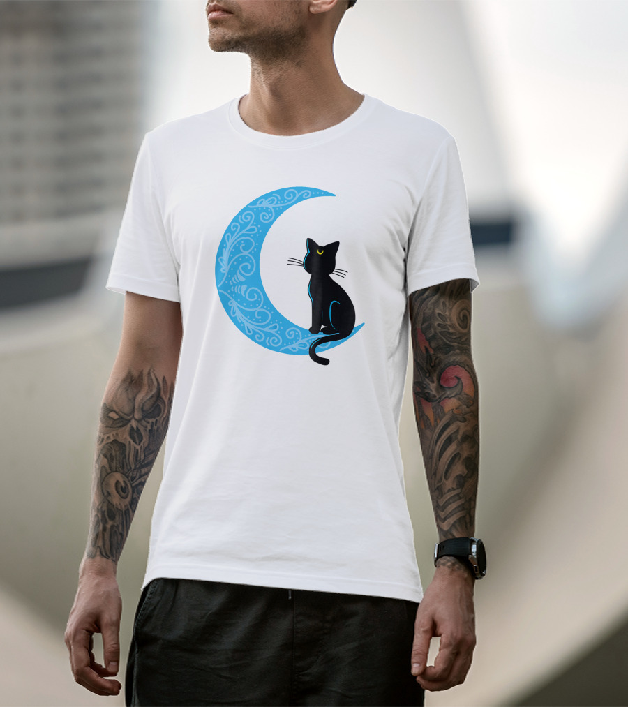 Black Cat Crescent Moon Sailor Guardian T-Shirt