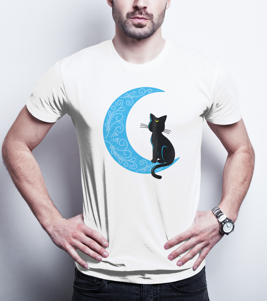 Black Cat Crescent Moon Sailor Guardian T-Shirt