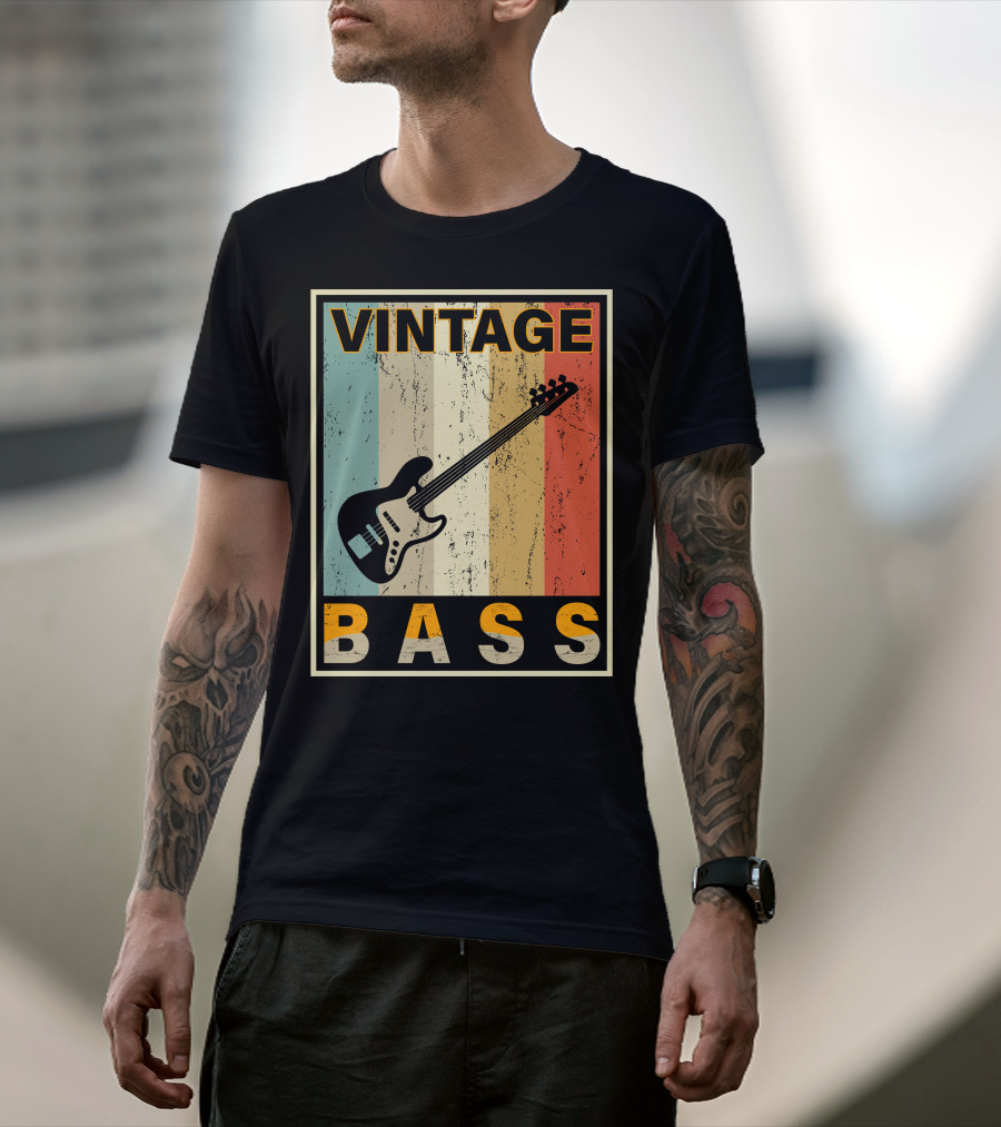 VINTAGE BASS LOVE RETRO GUITAR MUSIC T-Shirt