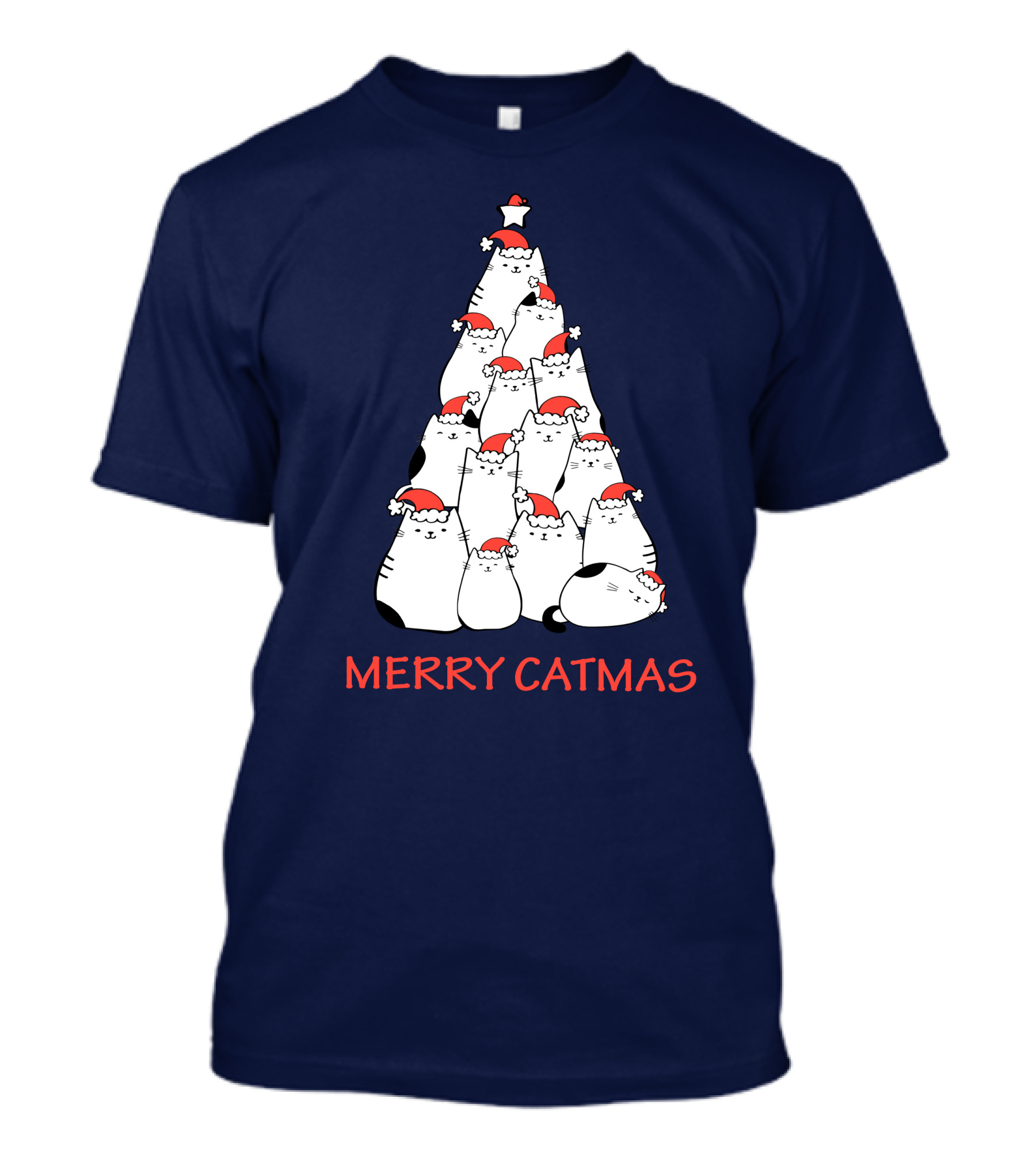 Merry Catmas Funny Cat Love Christmas Tree Cats T-Shirt