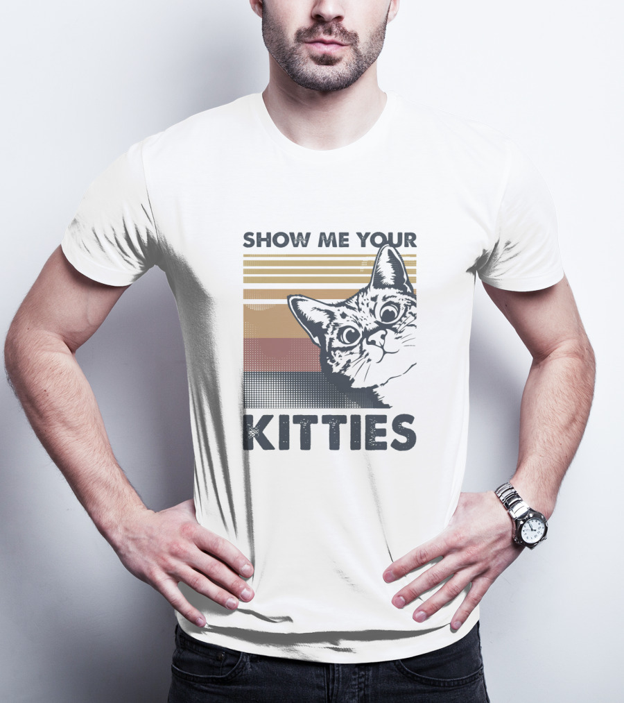 Show Me Your Kitties Retro Cat T-Shirt