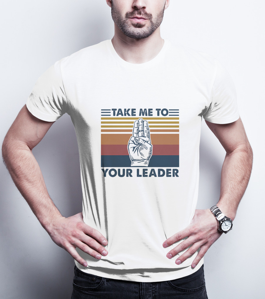 Take Me To Your Leader Retro Scout Hand Signal T-Shirt