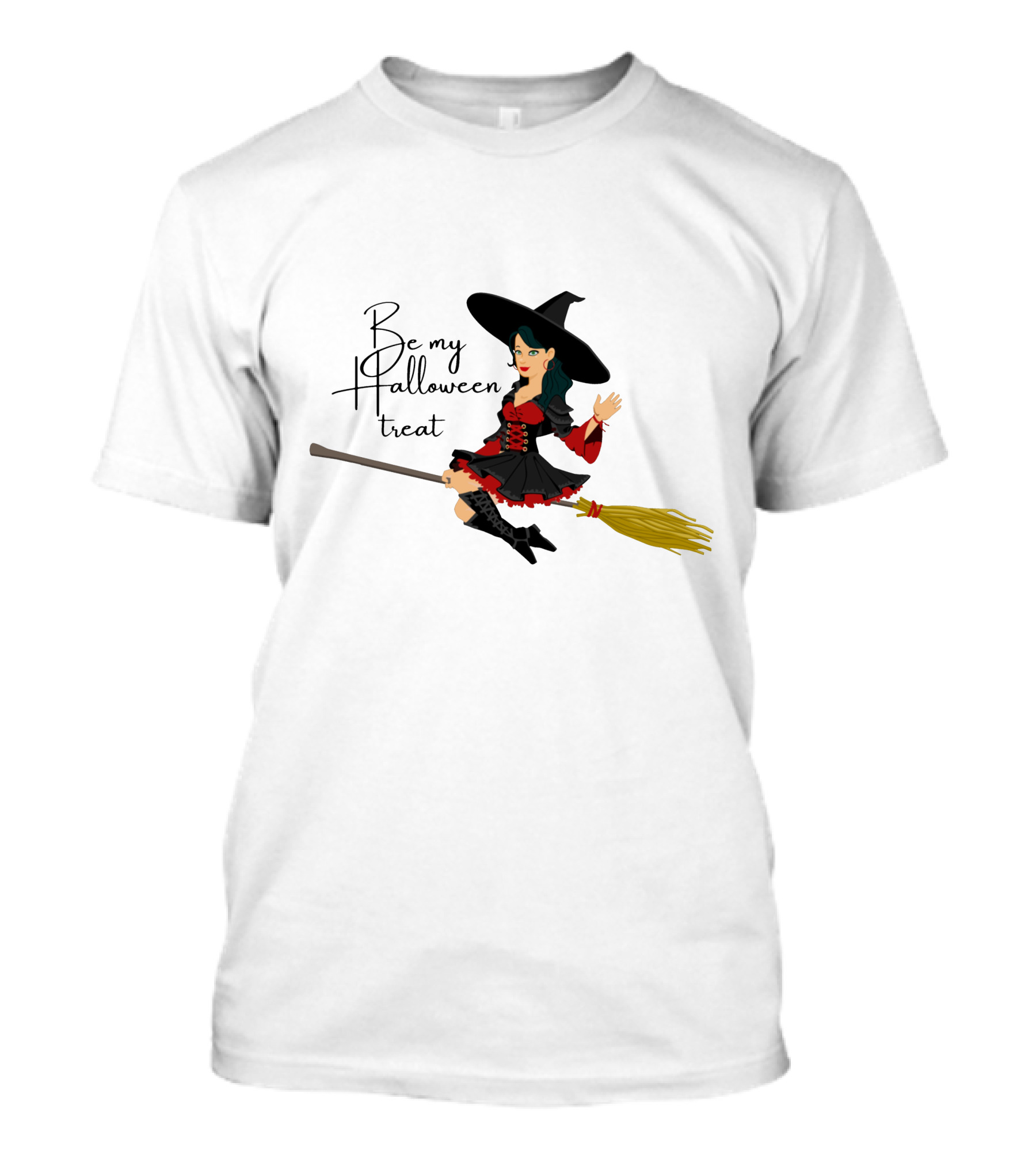 Be My Halloween Treat Witch On Broomstick T-Shirt