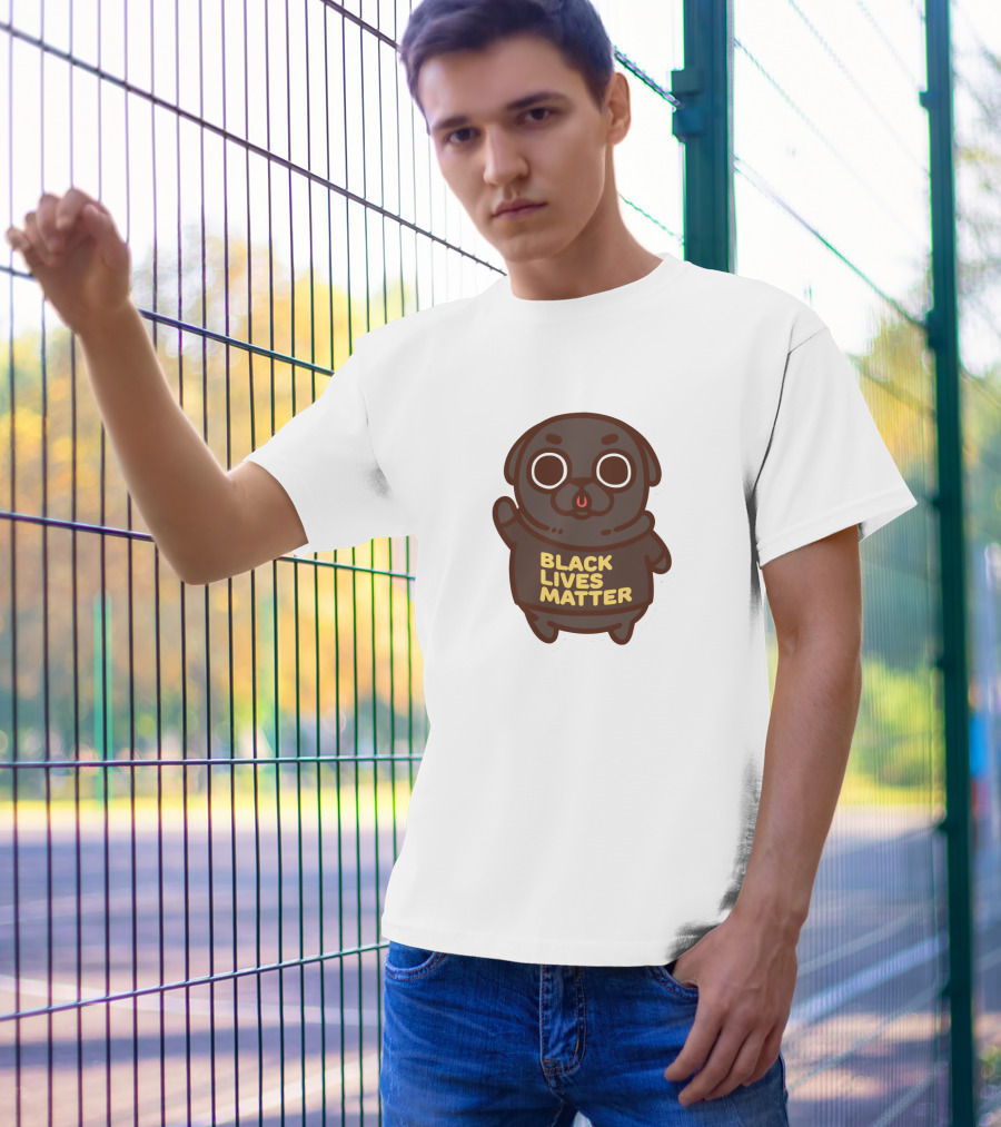 Cute Funny Pug Black Lives Matter T-Shirt