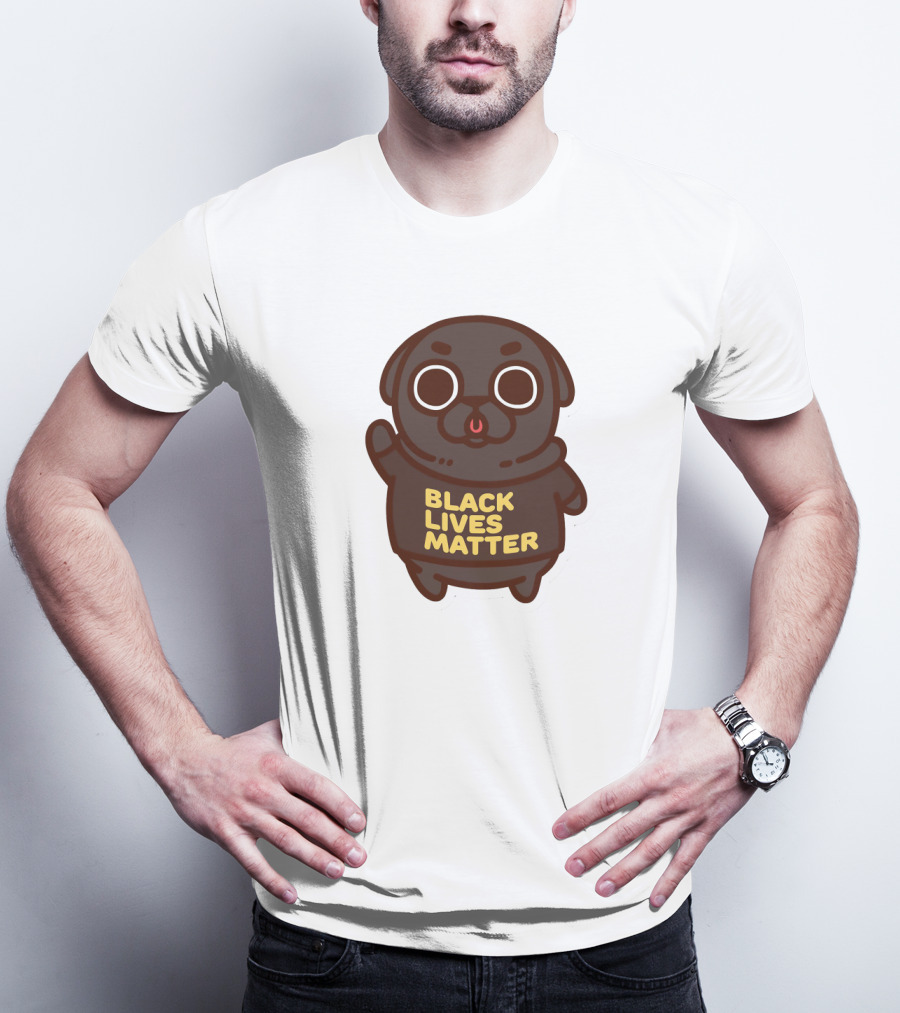 Cute Funny Pug Black Lives Matter T-Shirt