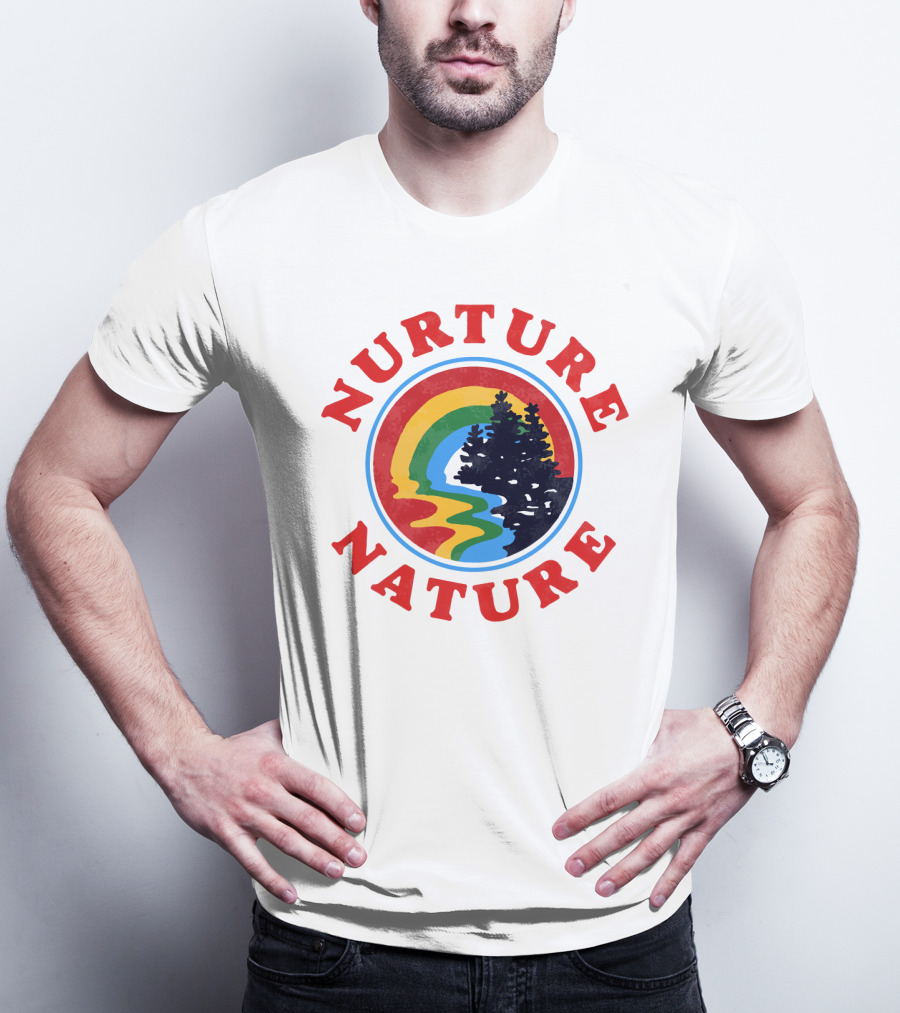 Nurture Nature Rainbow Landscape With Trees T-Shirt