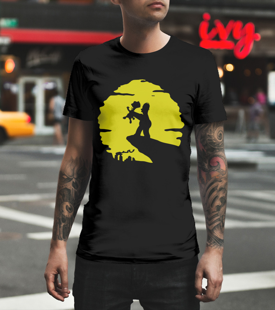 The Simpsons Homer Strangling Bart Lion King Cliff T-Shirt