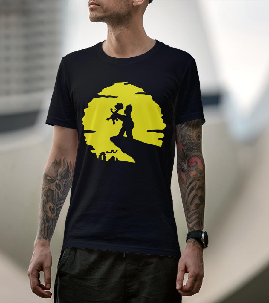The Simpsons Homer Strangling Bart Lion King Cliff T-Shirt