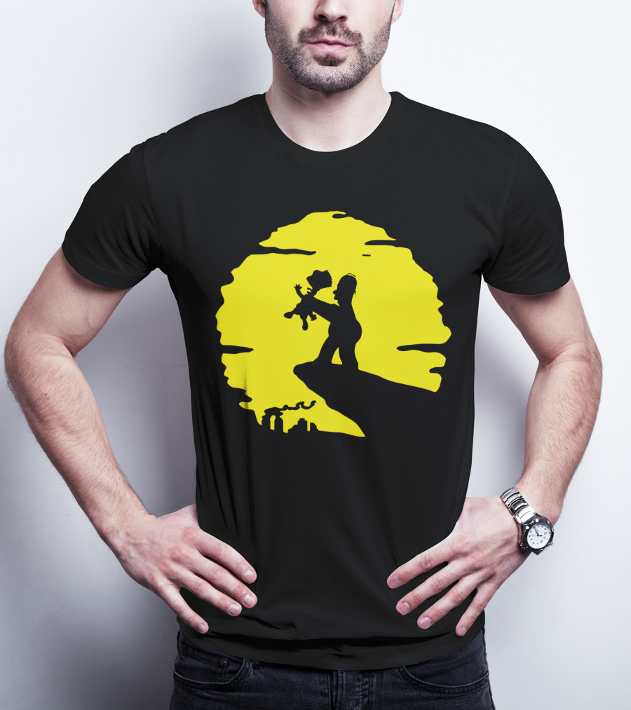 The Simpsons Homer Strangling Bart Lion King Cliff T-Shirt