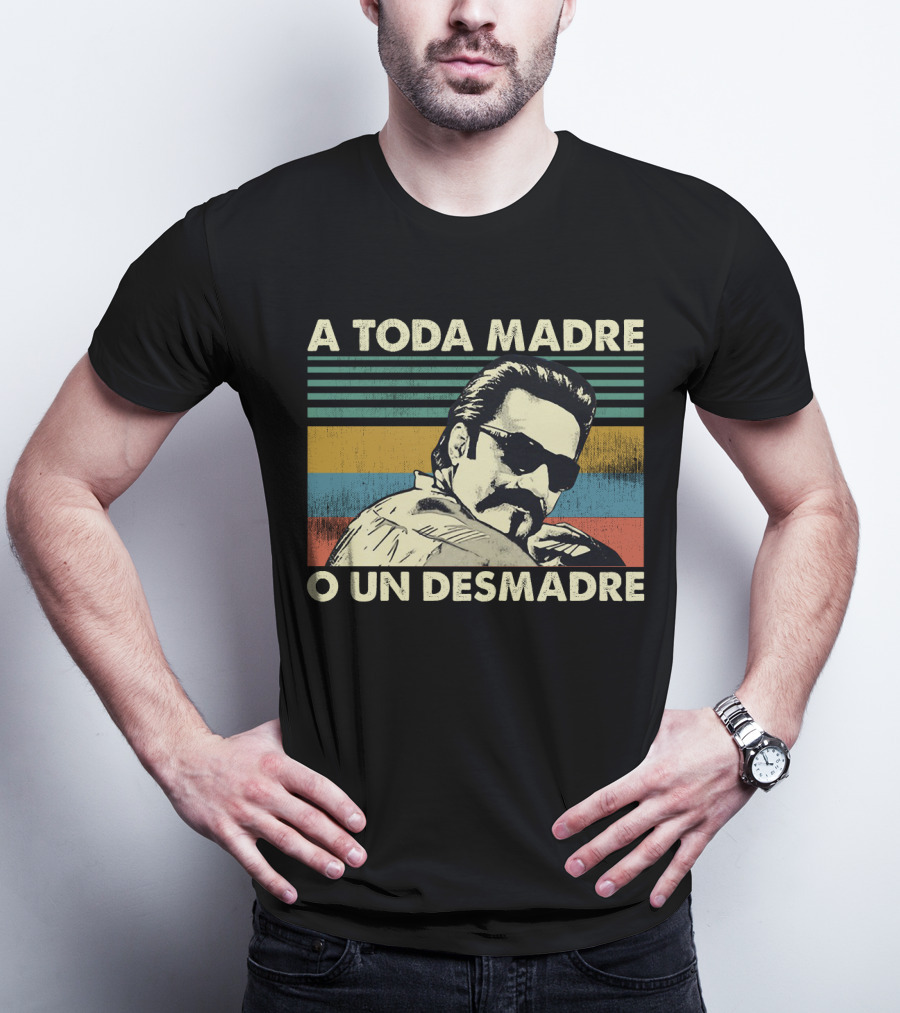 A Toda Madre O Un Desmadre Vintage Retro Stripes Cool Sunglasses T-Shirt