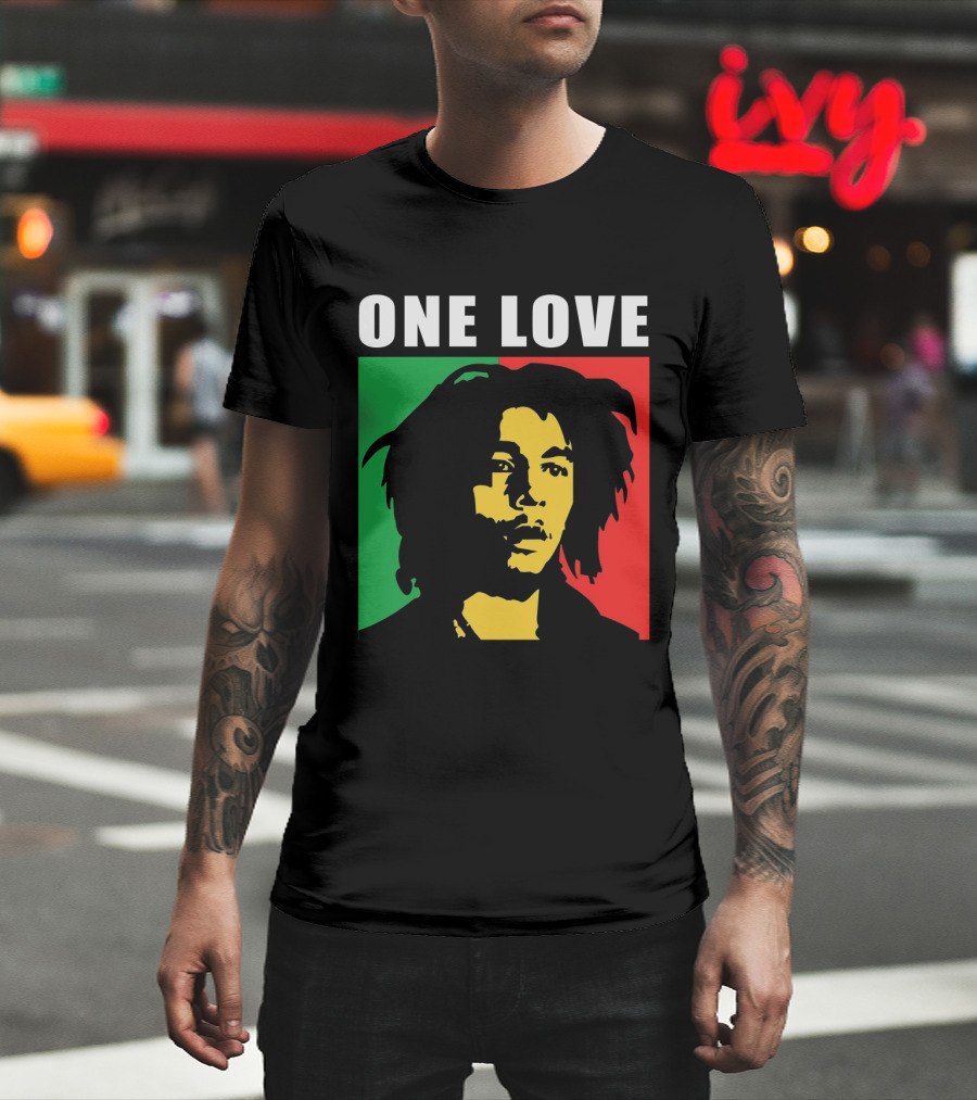 One Love Bob Marley Rasta Colors T-Shirt