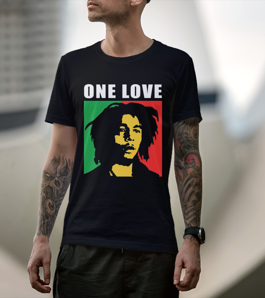 One Love Bob Marley Rasta Colors T-Shirt